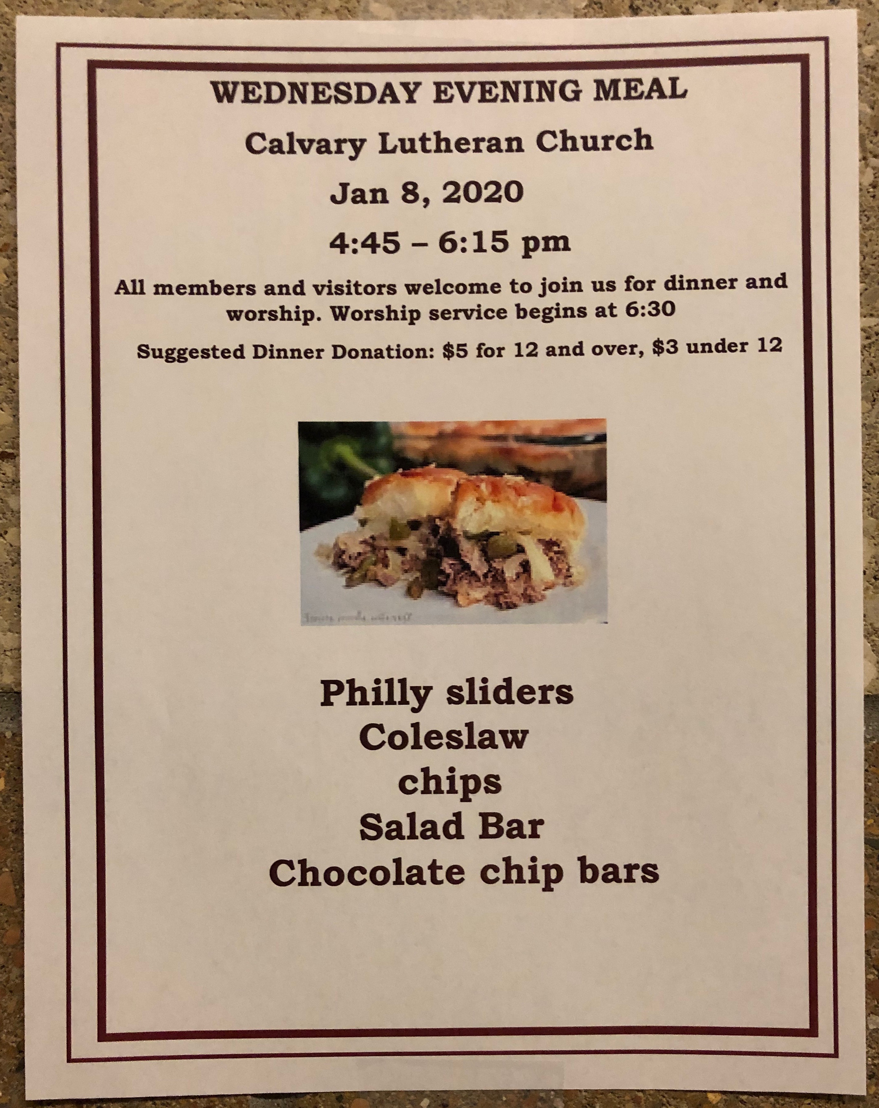 Menus | thenewchurchsupper